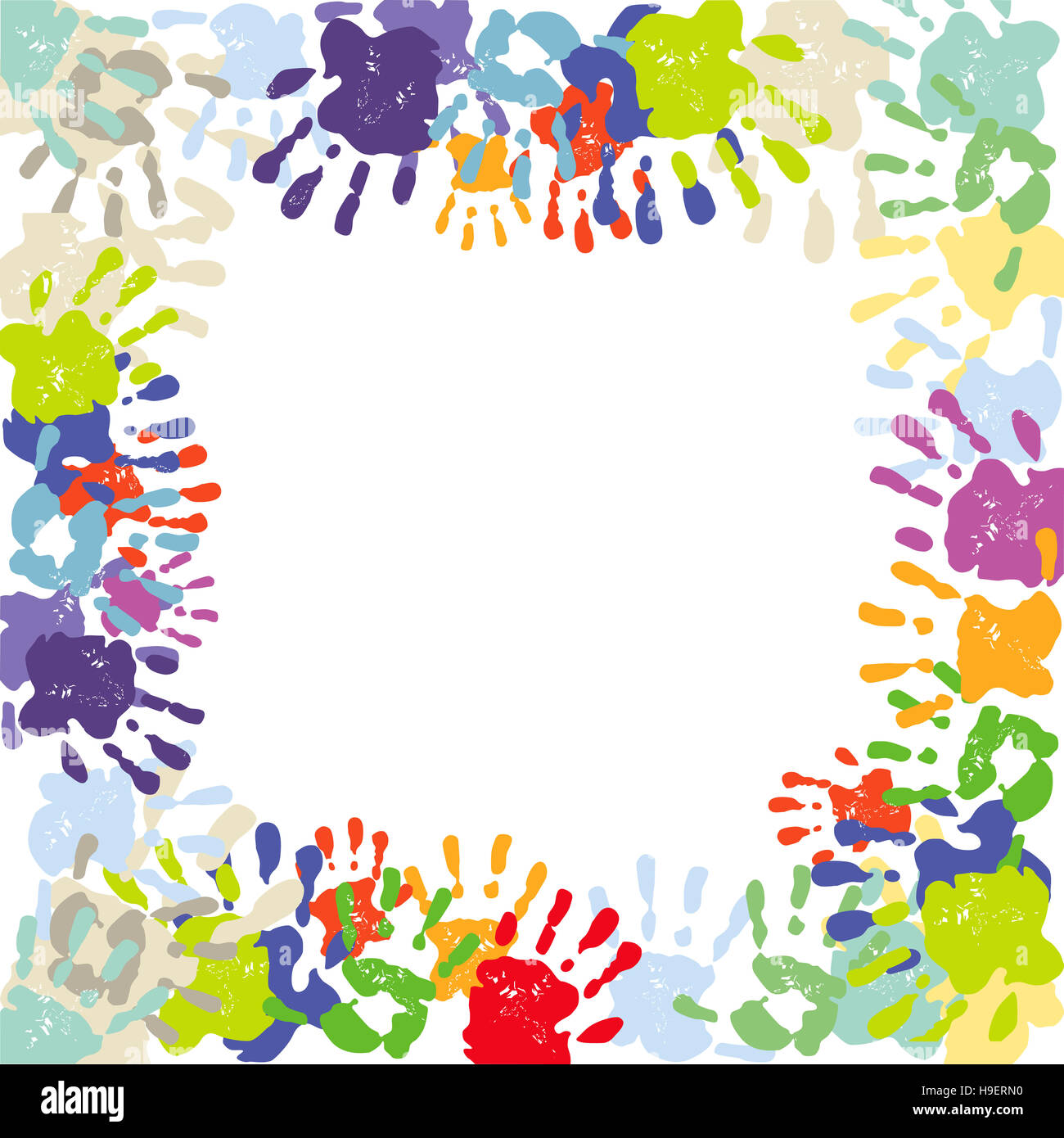 Colored handprints hi-res stock photography and images - Alamy