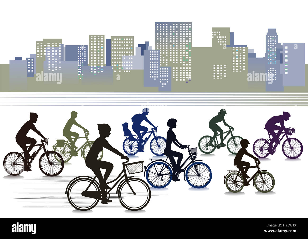 Biking in the city Stock Photo - Alamy