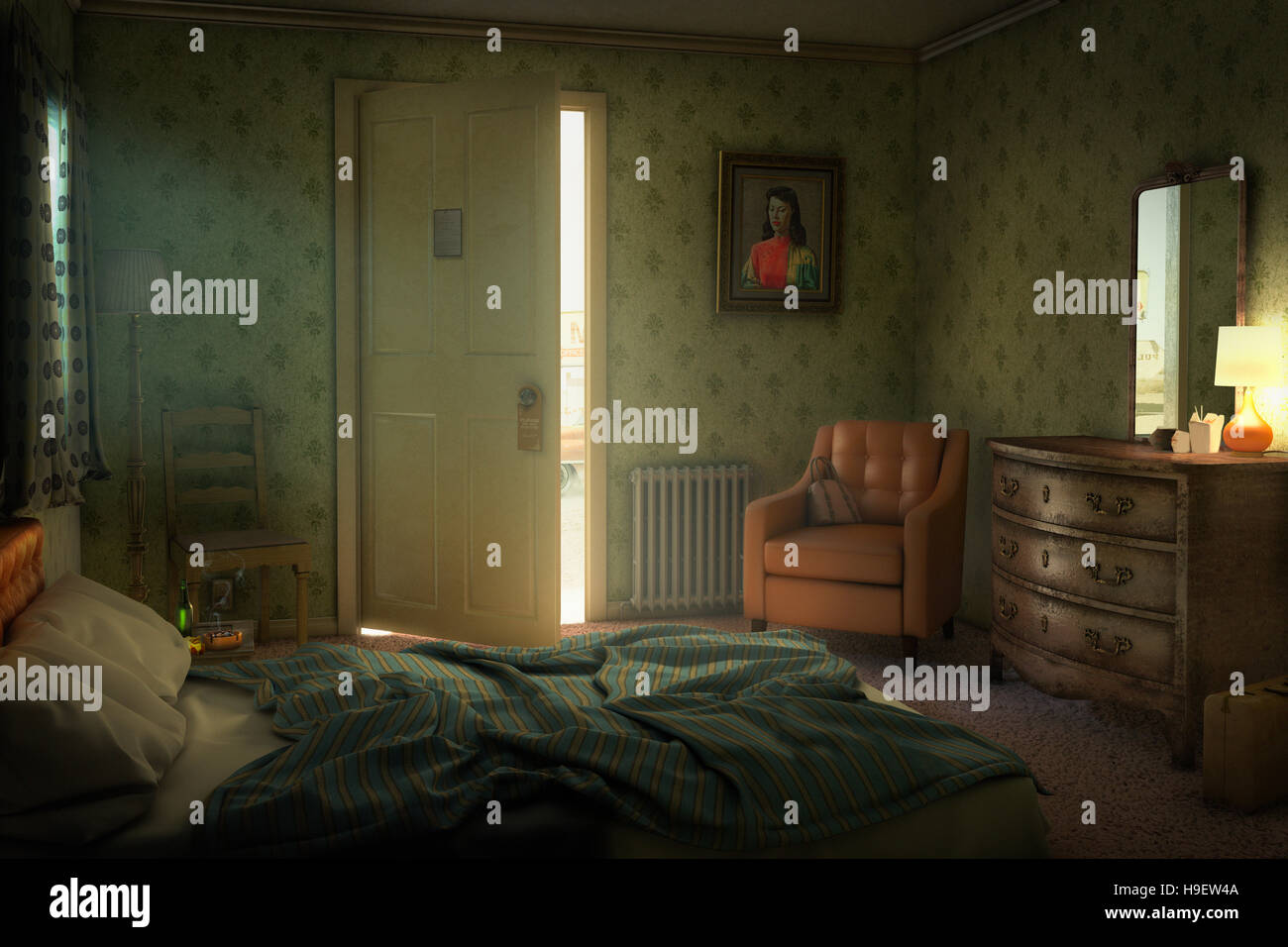 Hotel room door open hi-res stock photography and images - Alamy