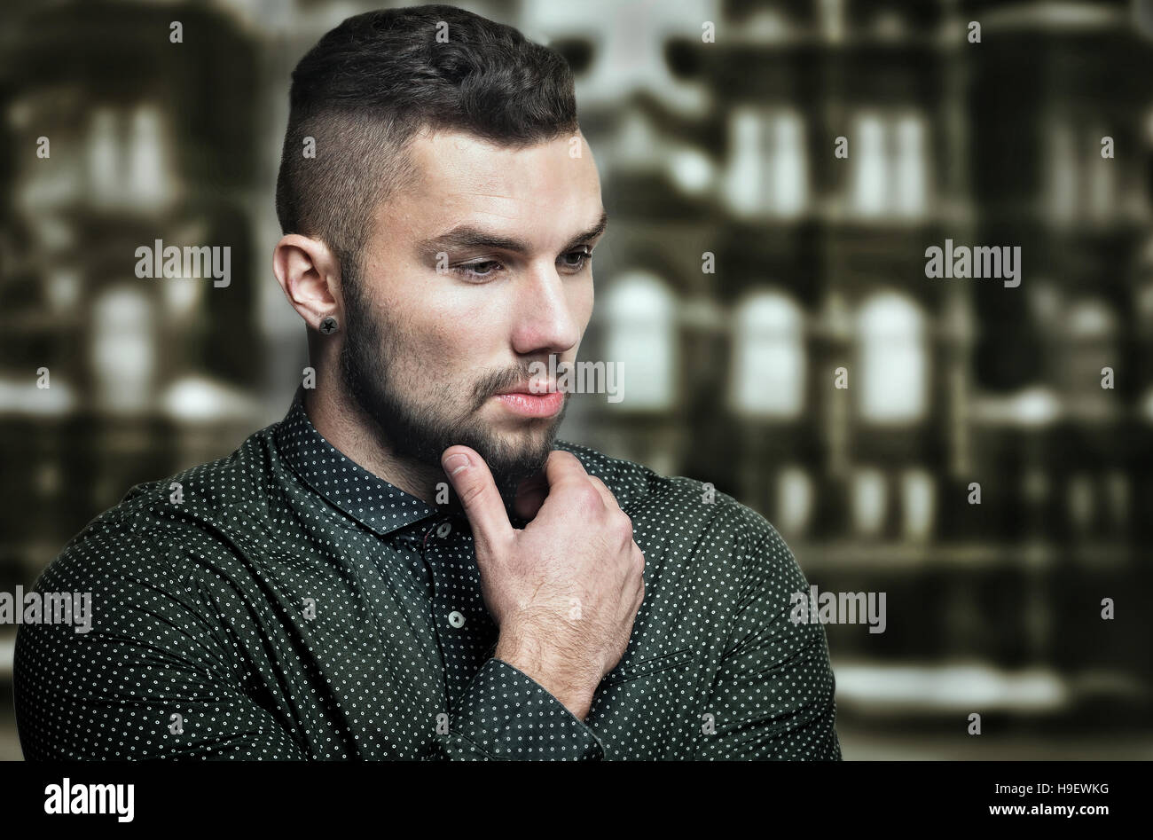 Thoughtful young man Stock Photo - Alamy Thoughtful young man Stock Photo - Alamy