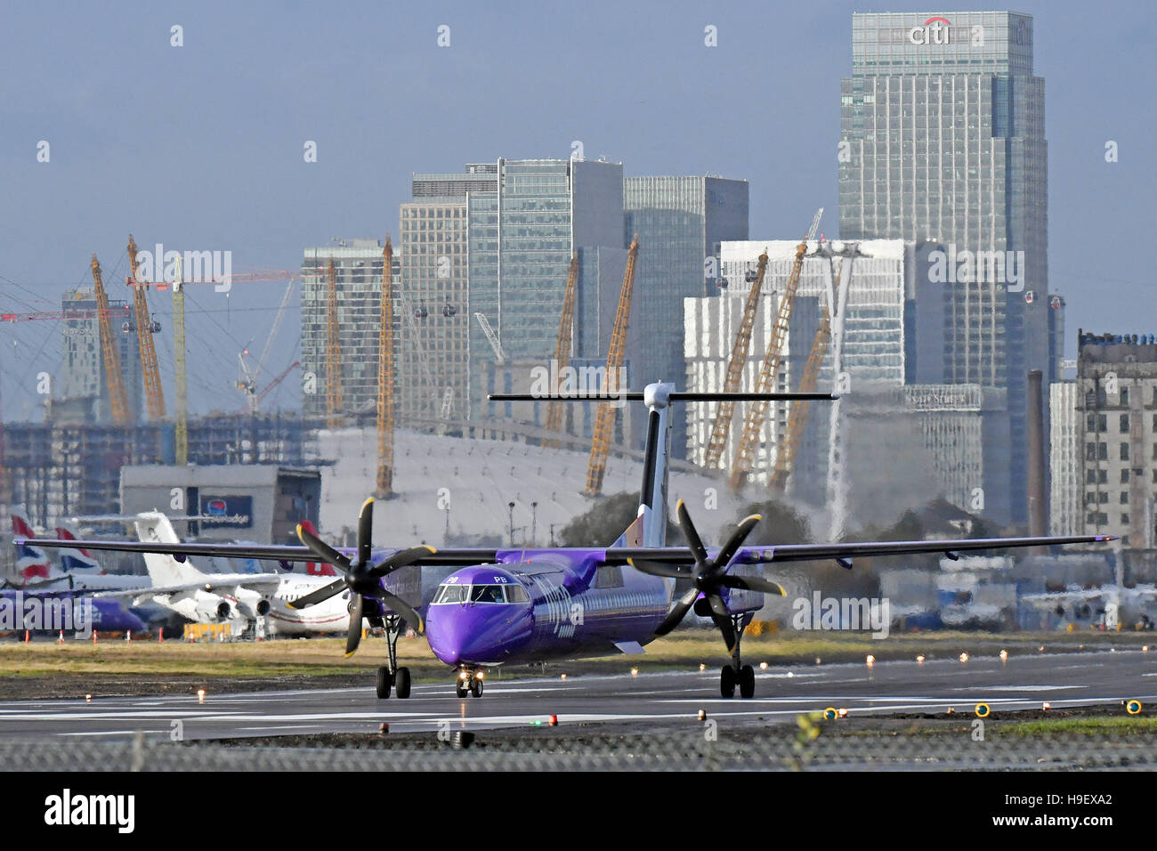 Flybe plane at city airport hi-res stock photography and images - Alamy