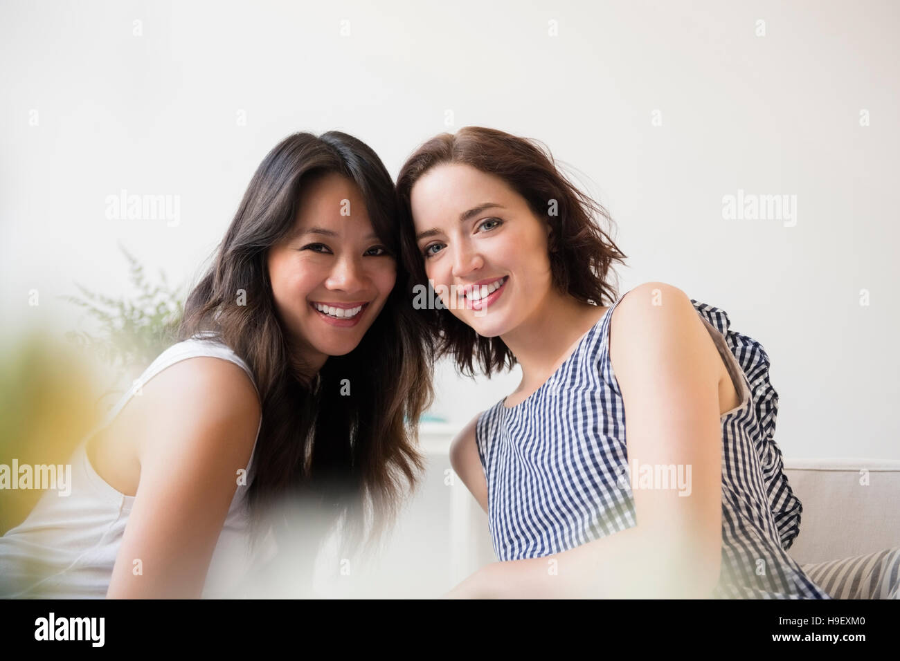 Portrait of smiling women Stock Photo - Alamy