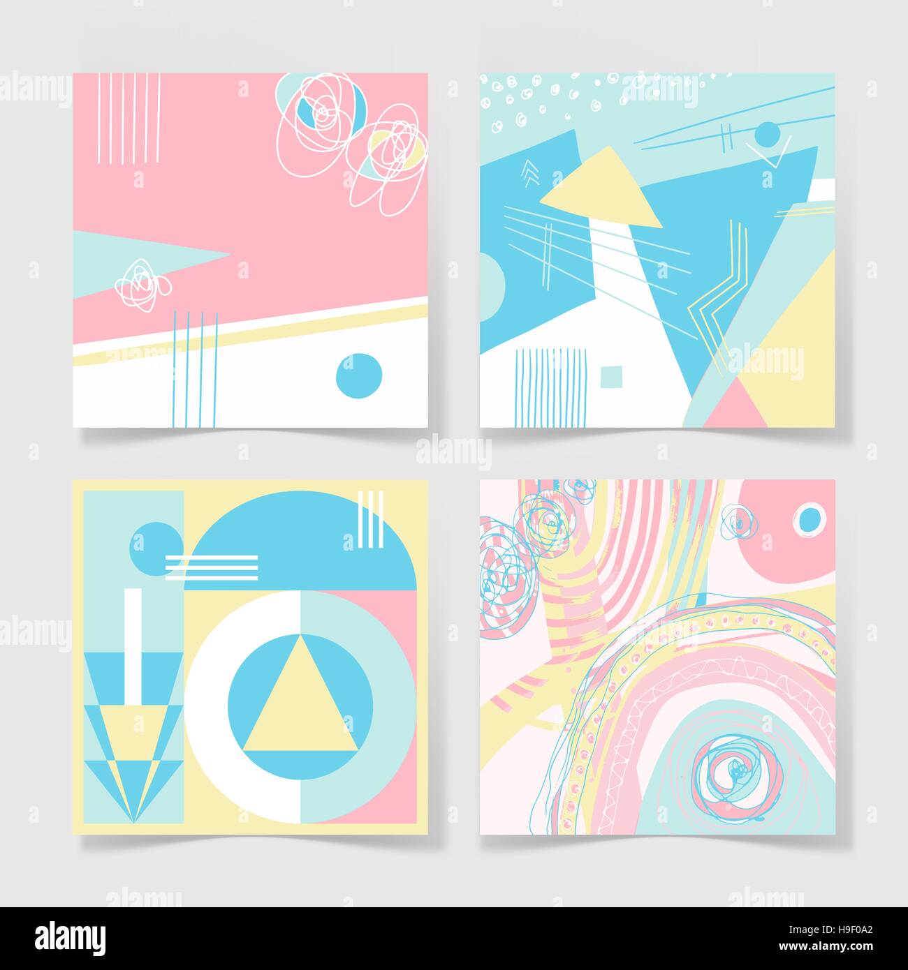 set of 4 posters with abstract trendy pattern background Stock Vector ...