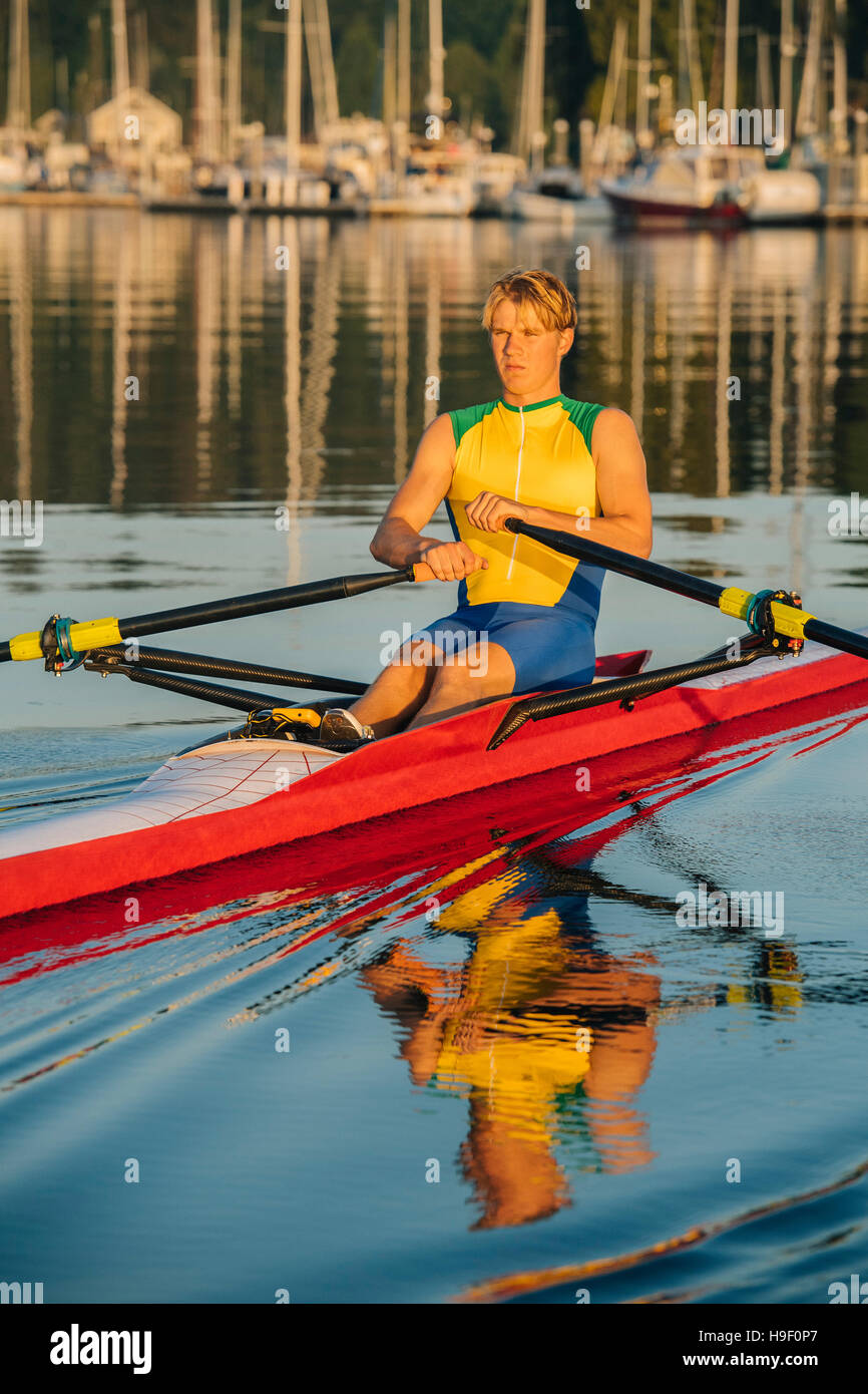 Man reflecting by lake hi-res stock photography and images - Alamy