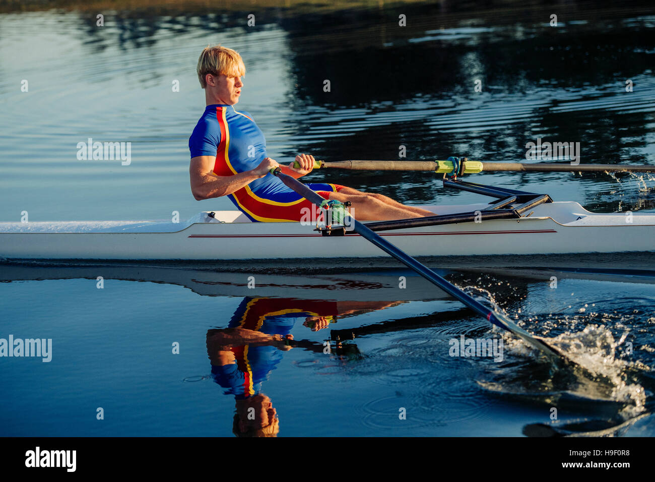 Man rowing on river hi-res stock photography and images - Alamy