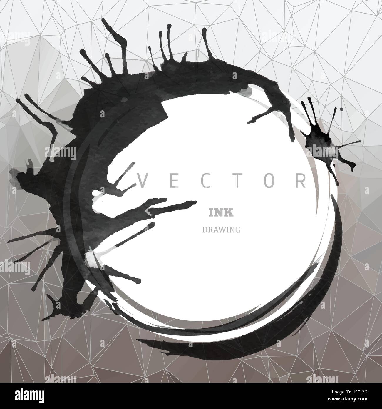 Ink drawing vector round frame Stock Vector Image & Art - Alamy