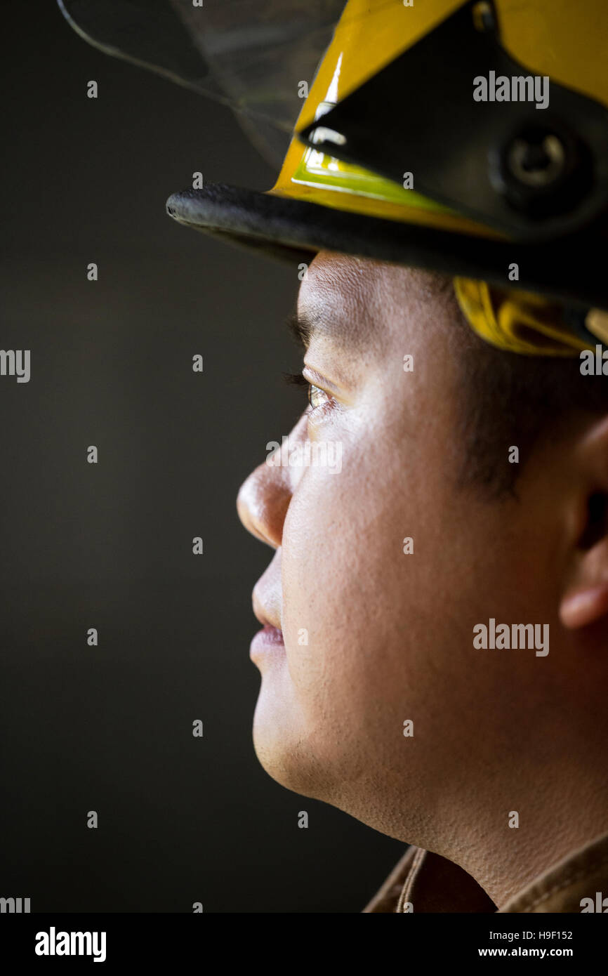 Portrait of Chinese fireman Stock Photo - Alamy