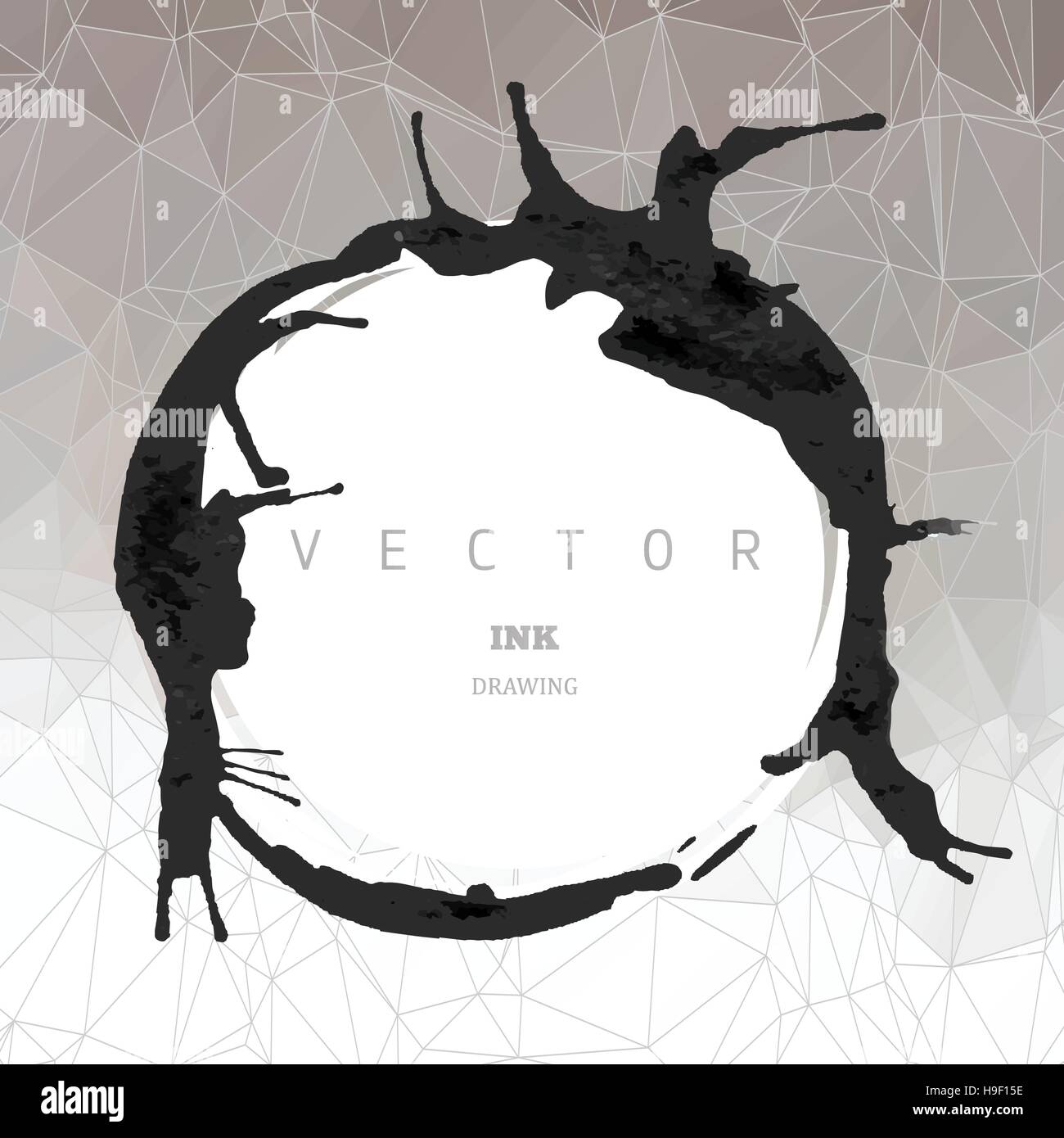 Ink drawing vector round frame Stock Vector Image & Art - Alamy