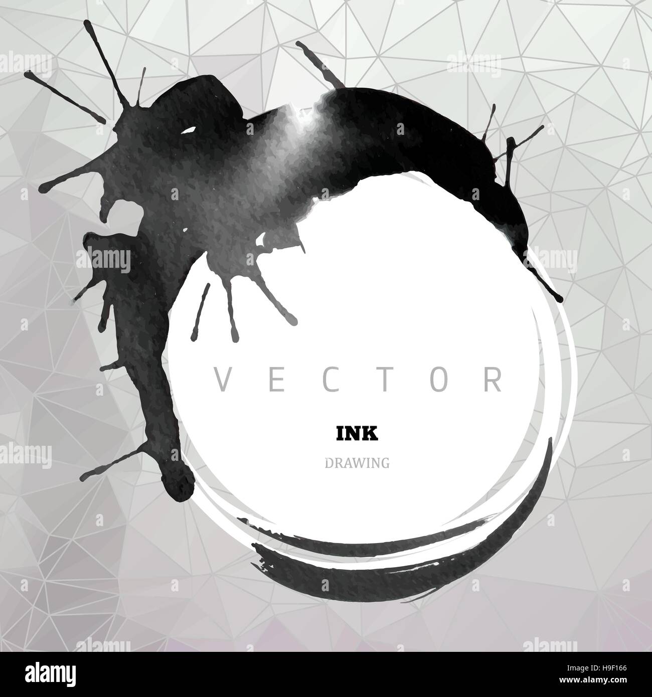 Ink drawing vector round frame Stock Vector Image & Art - Alamy