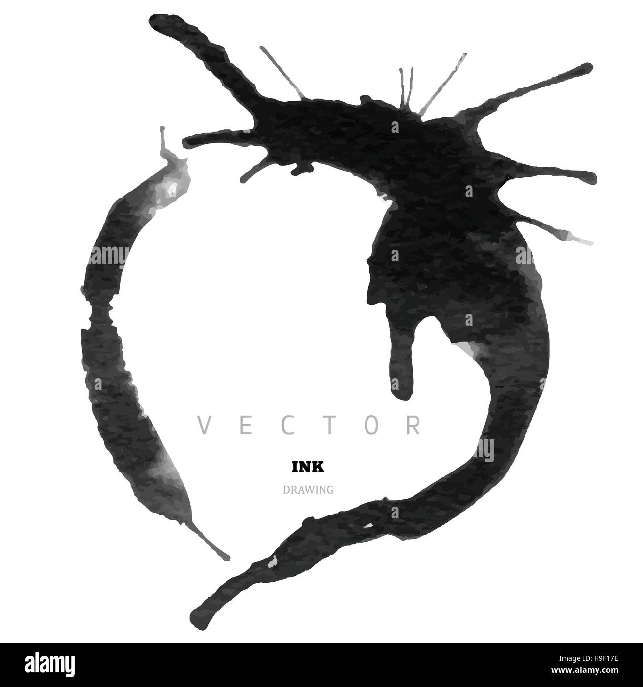 Ink drawing vector round frame Stock Vector Image & Art - Alamy