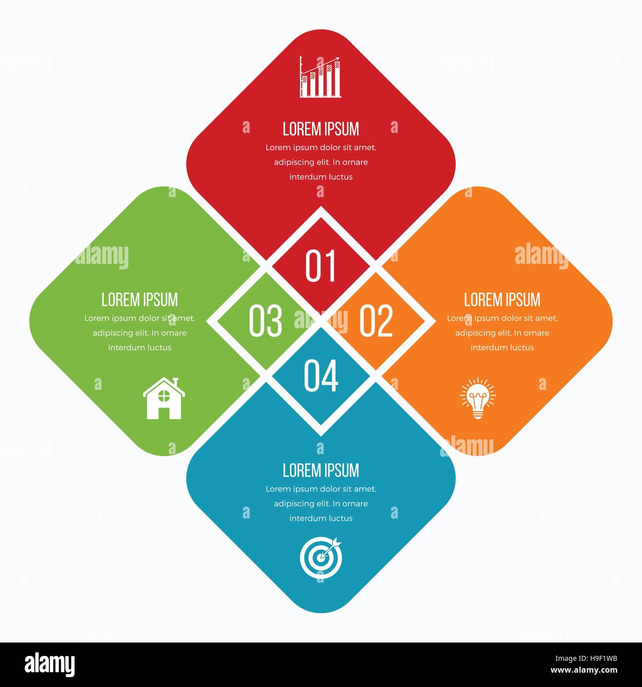 Infographics template four options with square Stock Vector Image & Art ...