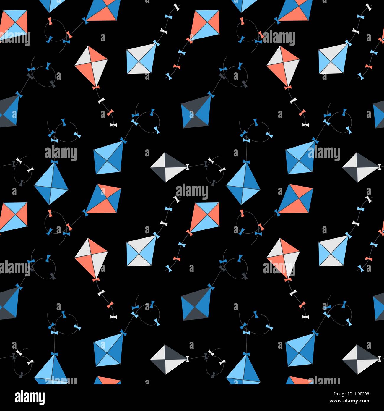 Kite Seamless Pattern Background Vector Illustration Stock Vector Image ...