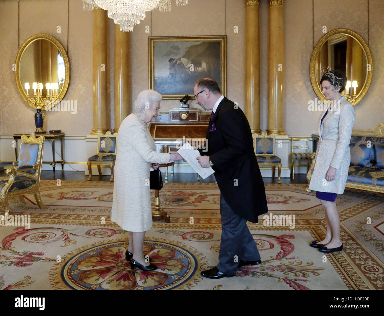 Queen Elizabeth II with Arkady Rzegocki, Ambassador of the Republic of ...