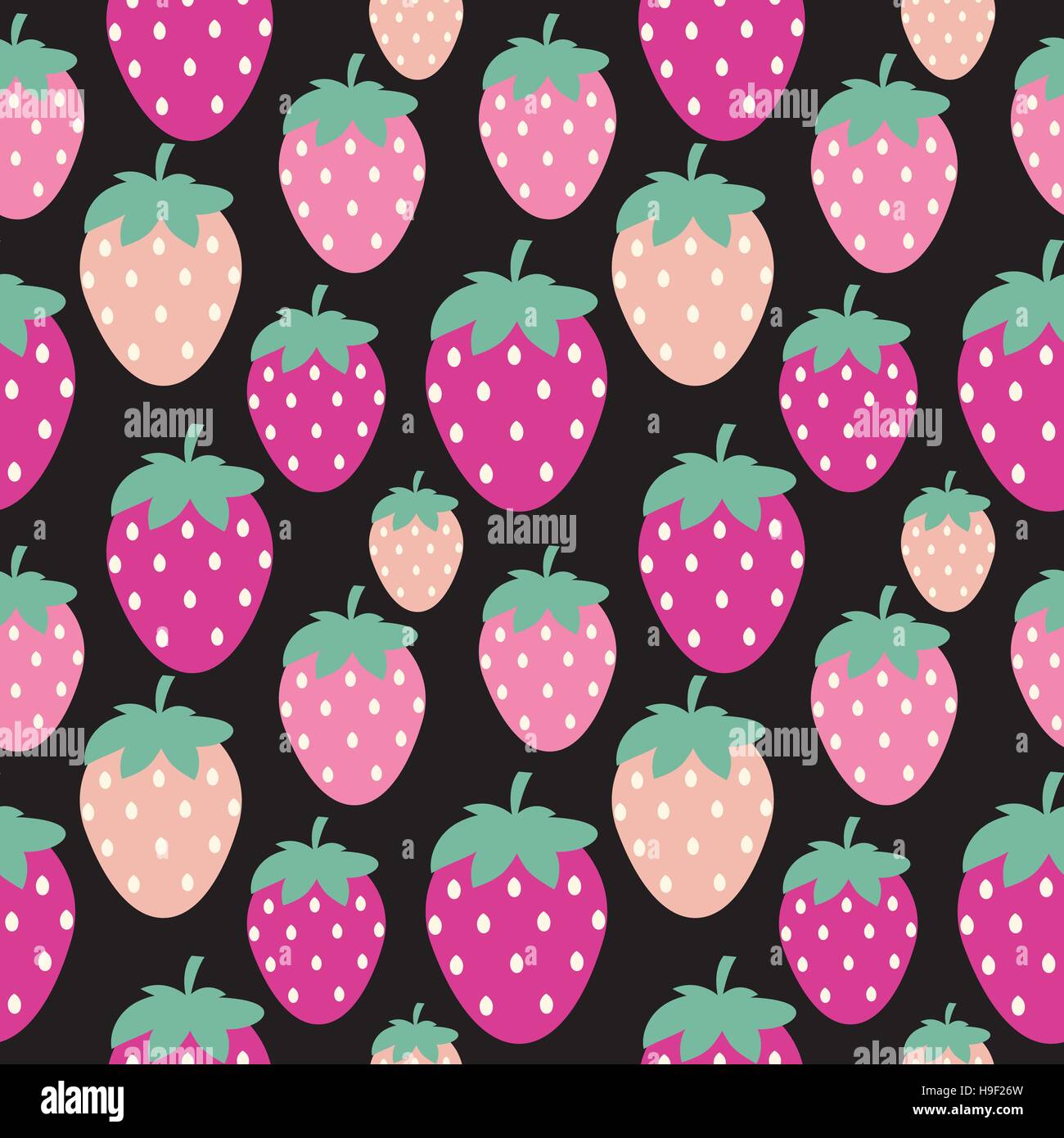 Simple Strawberry Seamless Pattern Background Vector Illustratio Stock ...