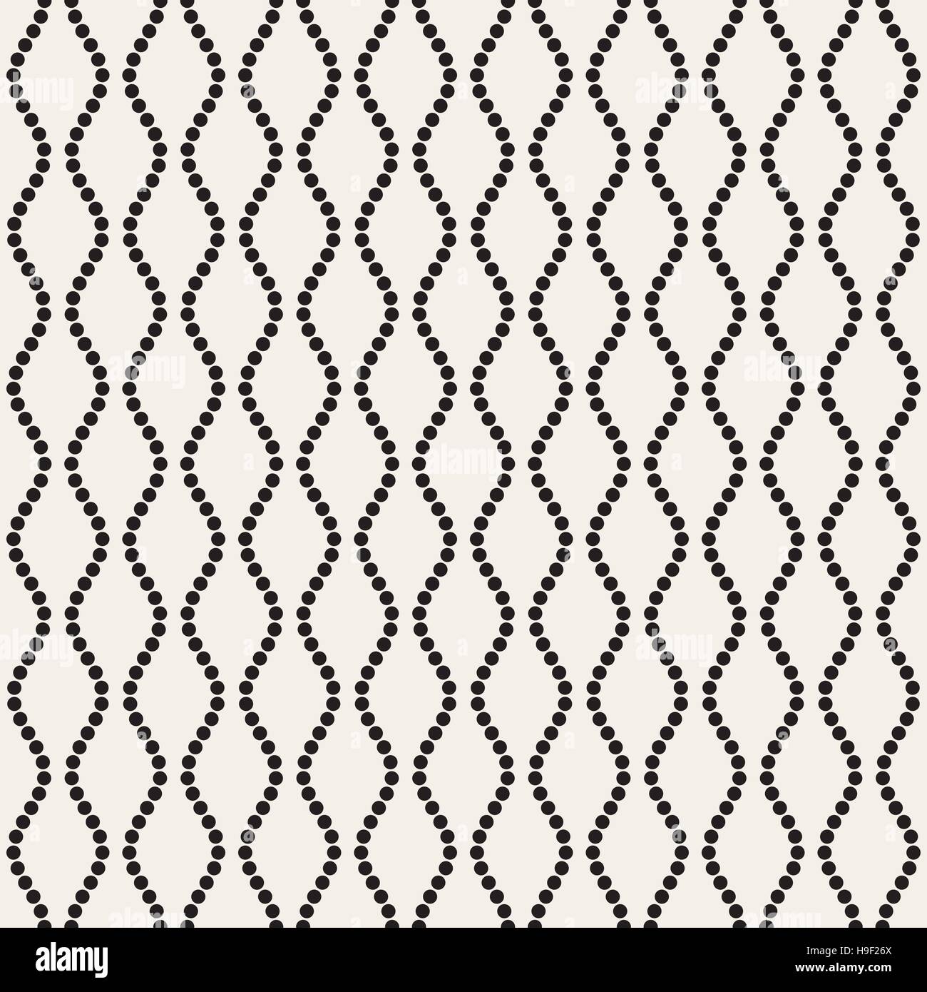 Vector Seamless Black and White Vertical Dotted Wavy Lines Pattern ...