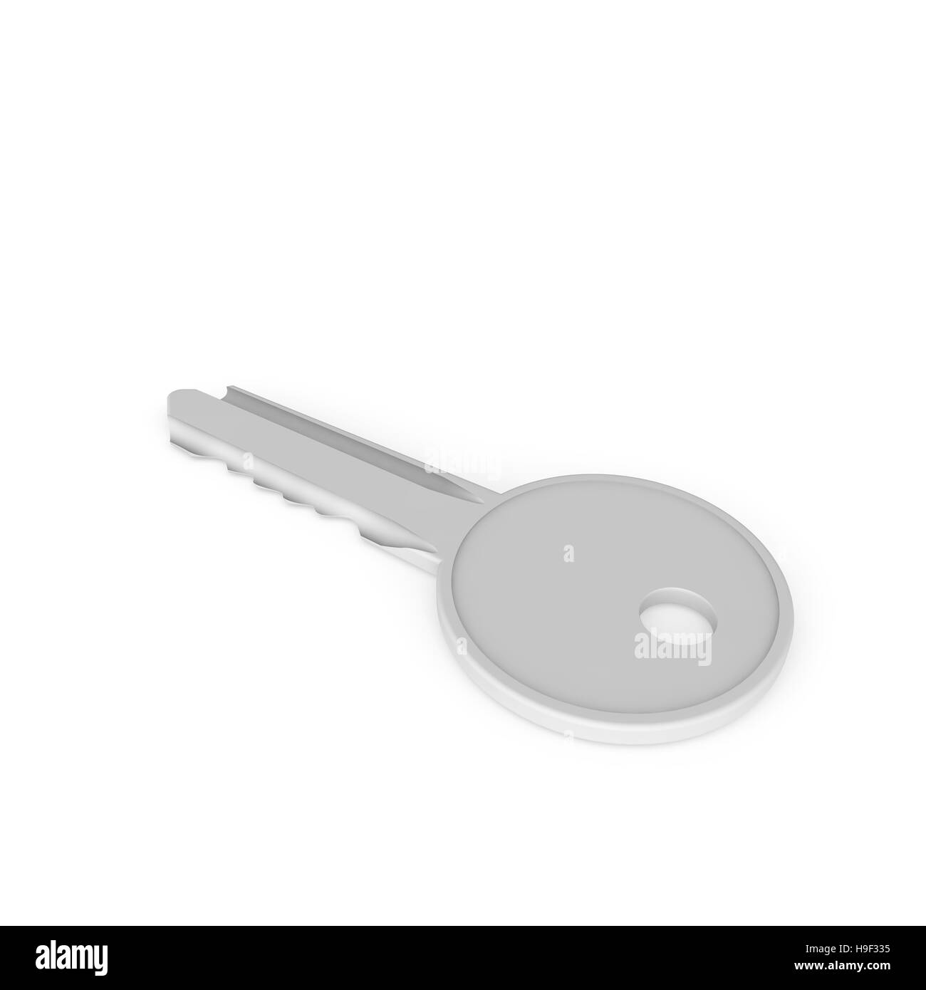 Sample. White small door key. Isolated background Stock Photo - Alamy