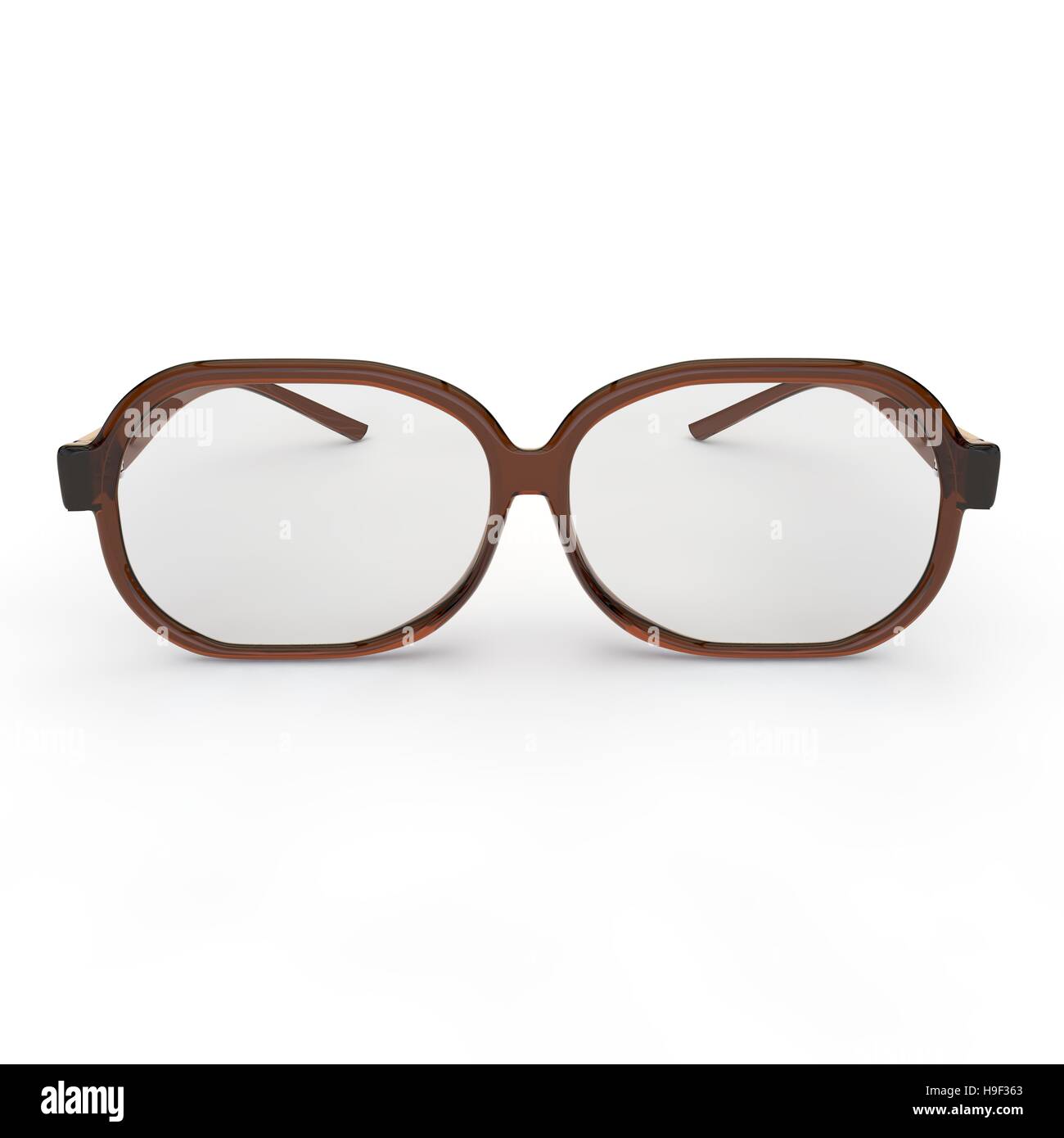 Glasses with brown plastic rim on a white background isolated Stock ...