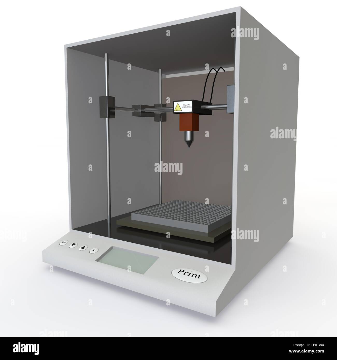 Model 3D printer isolated on a white background Stock Photo - Alamy