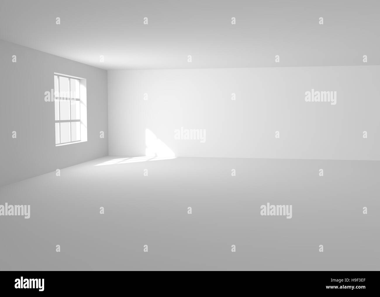 Empty white room with the lighted window Stock Photo - Alamy