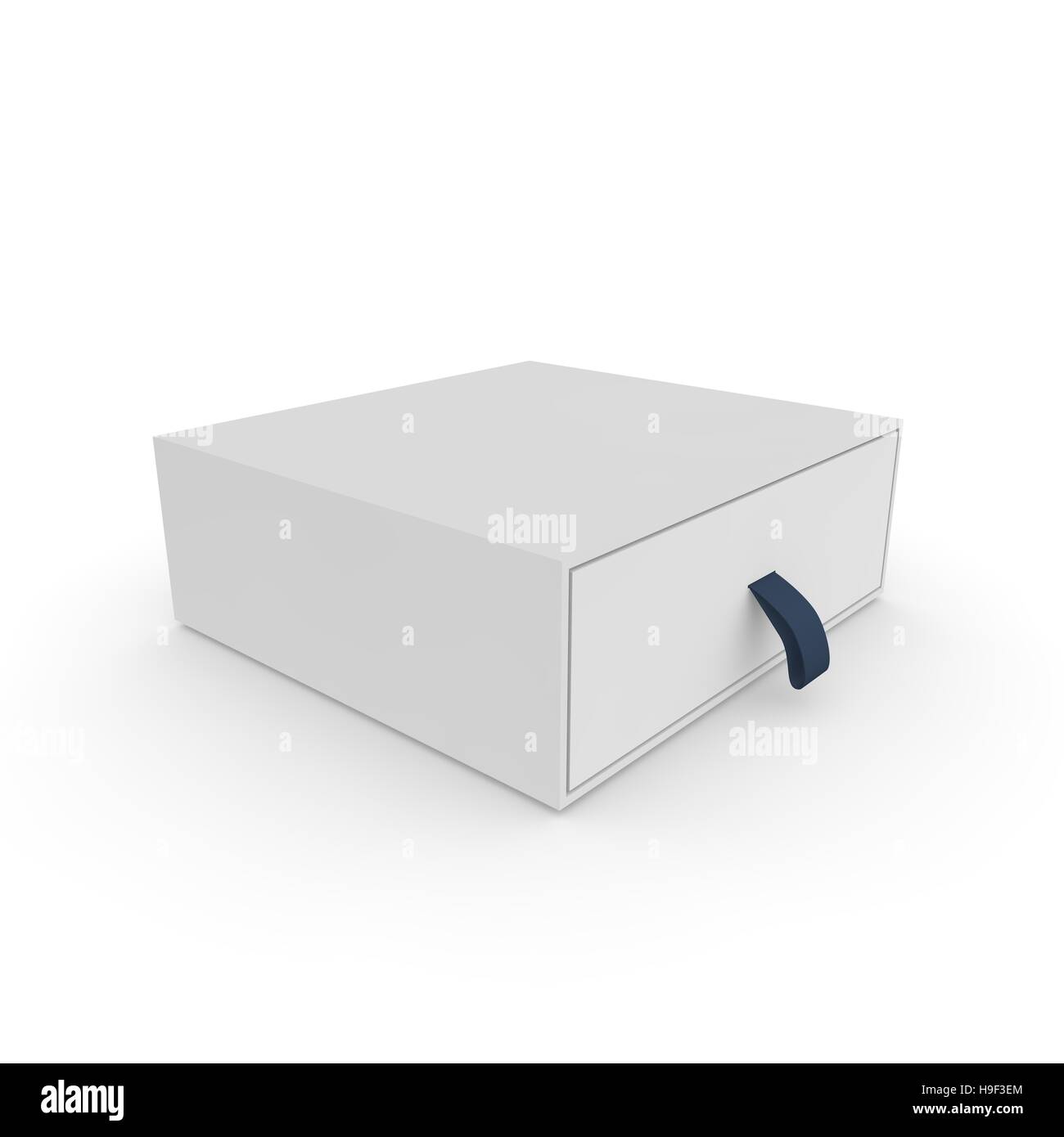 Closed white blank box with rope on an isolated background Stock Photo ...