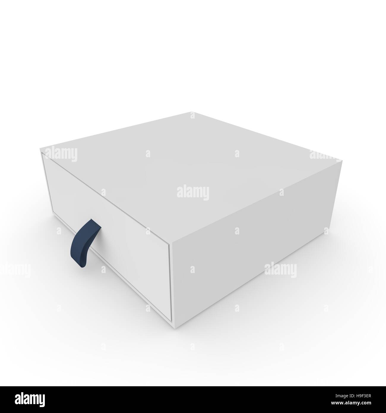 Closed white blank box with rope on an isolated background Stock Photo ...