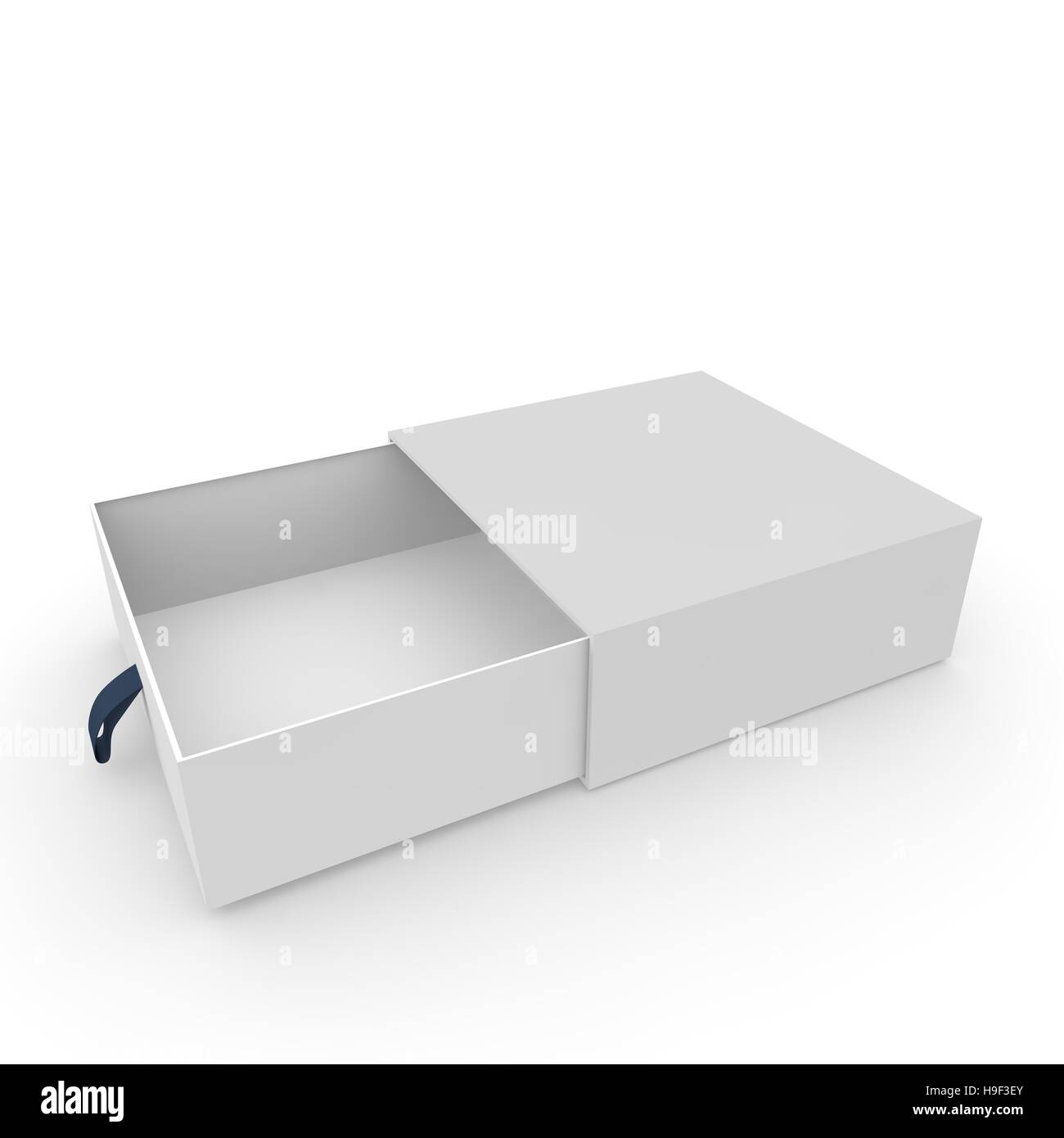 Open white blank carton with rope on an isolated background Stock Photo ...