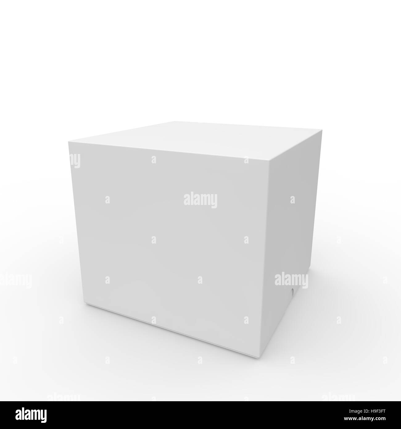 Closed white blank box. With a hole on the lid to open. Isolated white ...