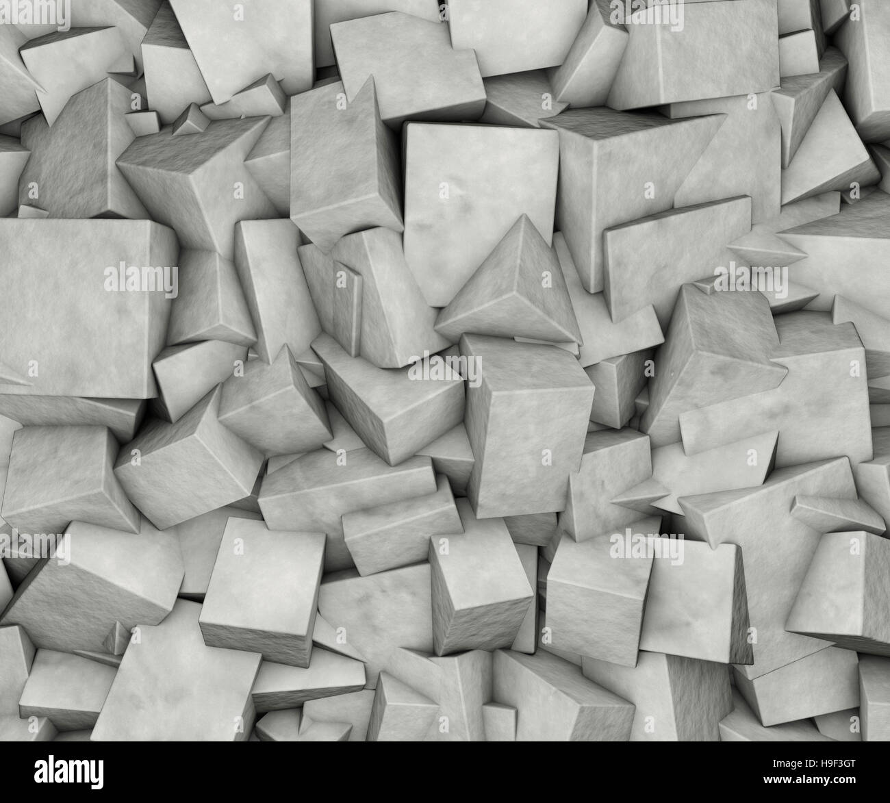 3D digital abstract background of a collapsed concrete wall Stock Photo ...