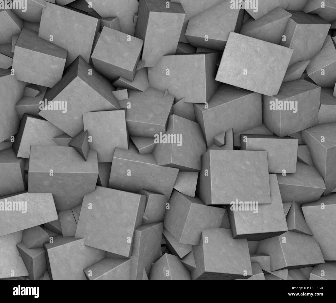 3D digital abstract background of a collapsed concrete wall Stock Photo ...