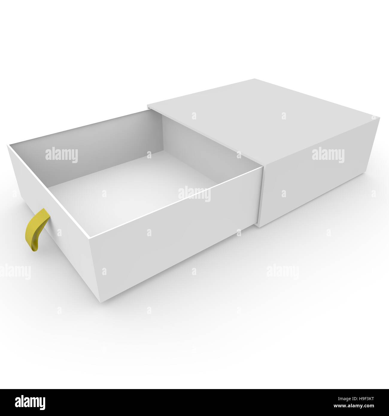 Open empty white box with rope for gifts on an isolated background ...