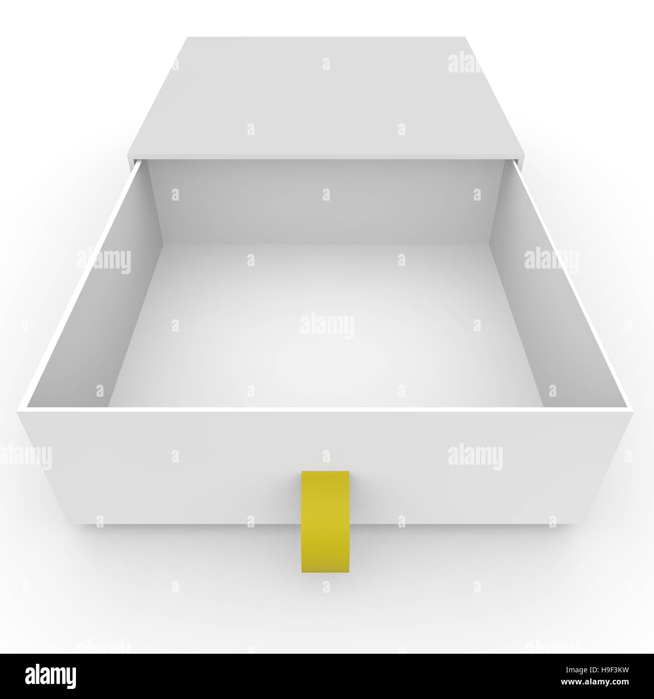 Open empty white box with rope for gifts on an isolated background ...