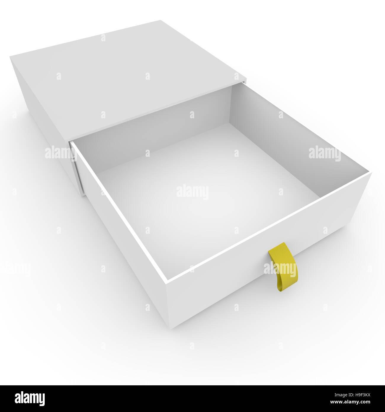 Open empty white box with rope for gifts on an isolated background ...