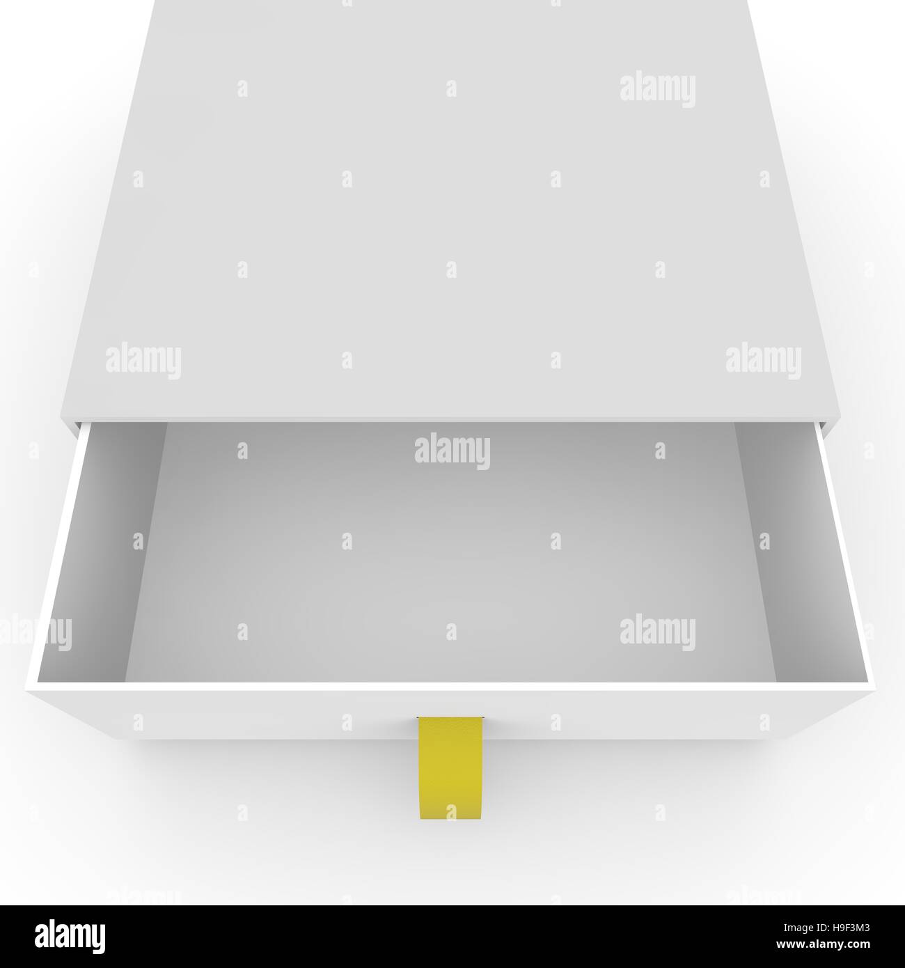 Open empty white box with rope for gifts on an isolated background ...