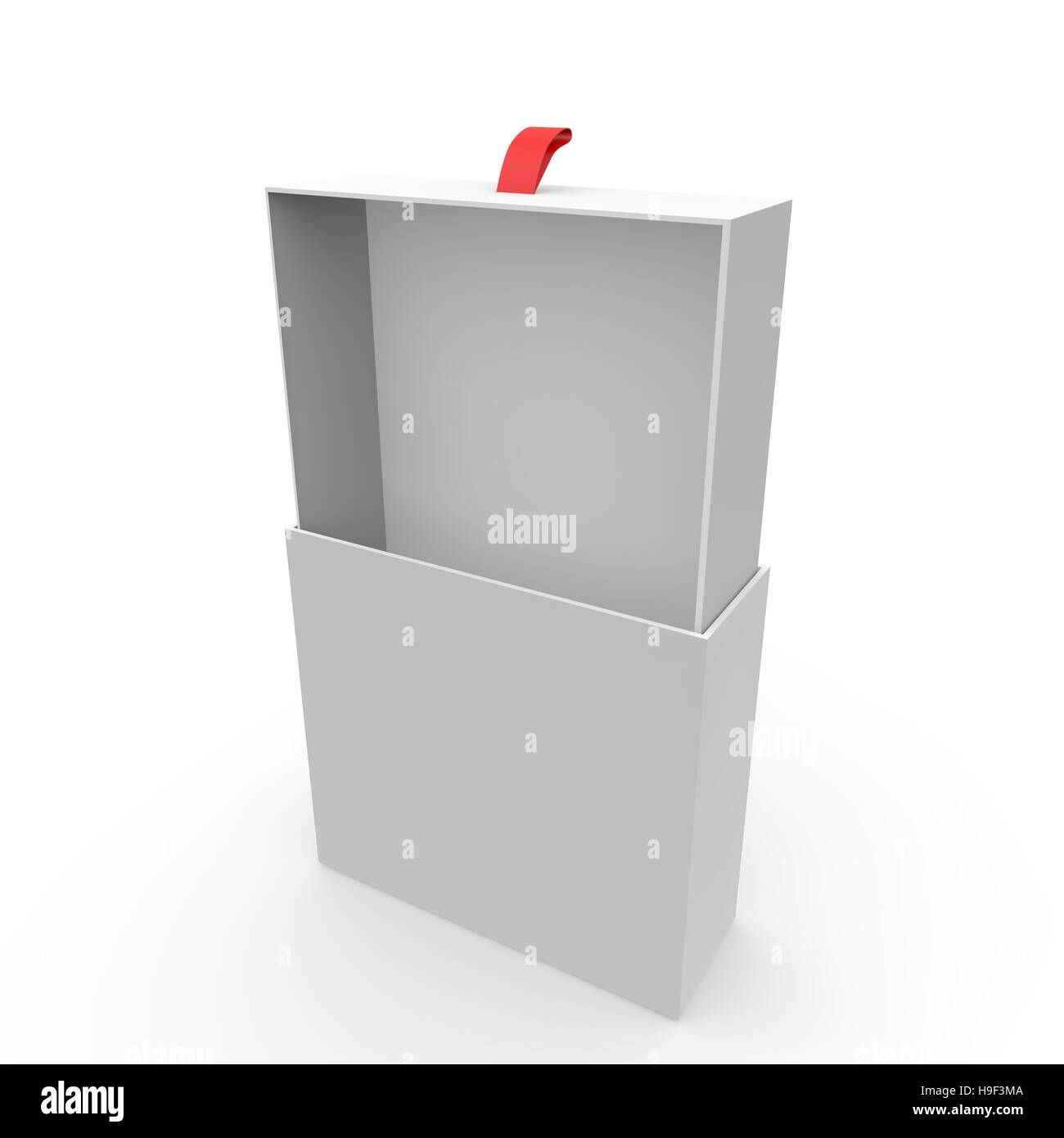 Open empty white box with rope for gifts on an isolated background ...