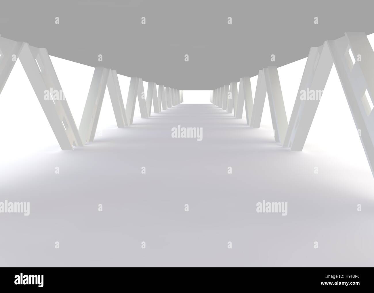 Abstract the construction of the bridge in a modern style. 3D rendering ...