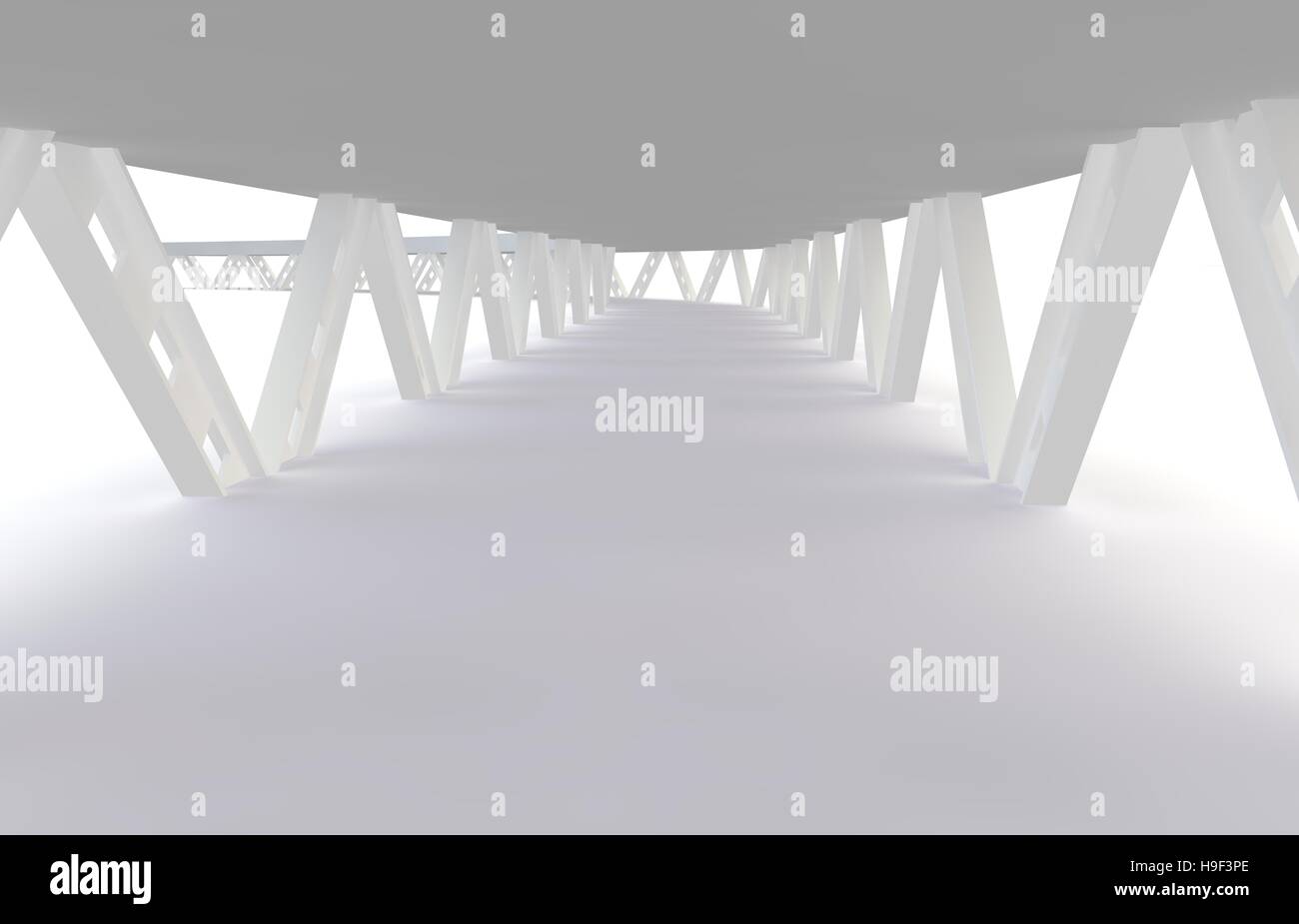 Abstract the construction of the bridge in a modern style. 3D rendering ...