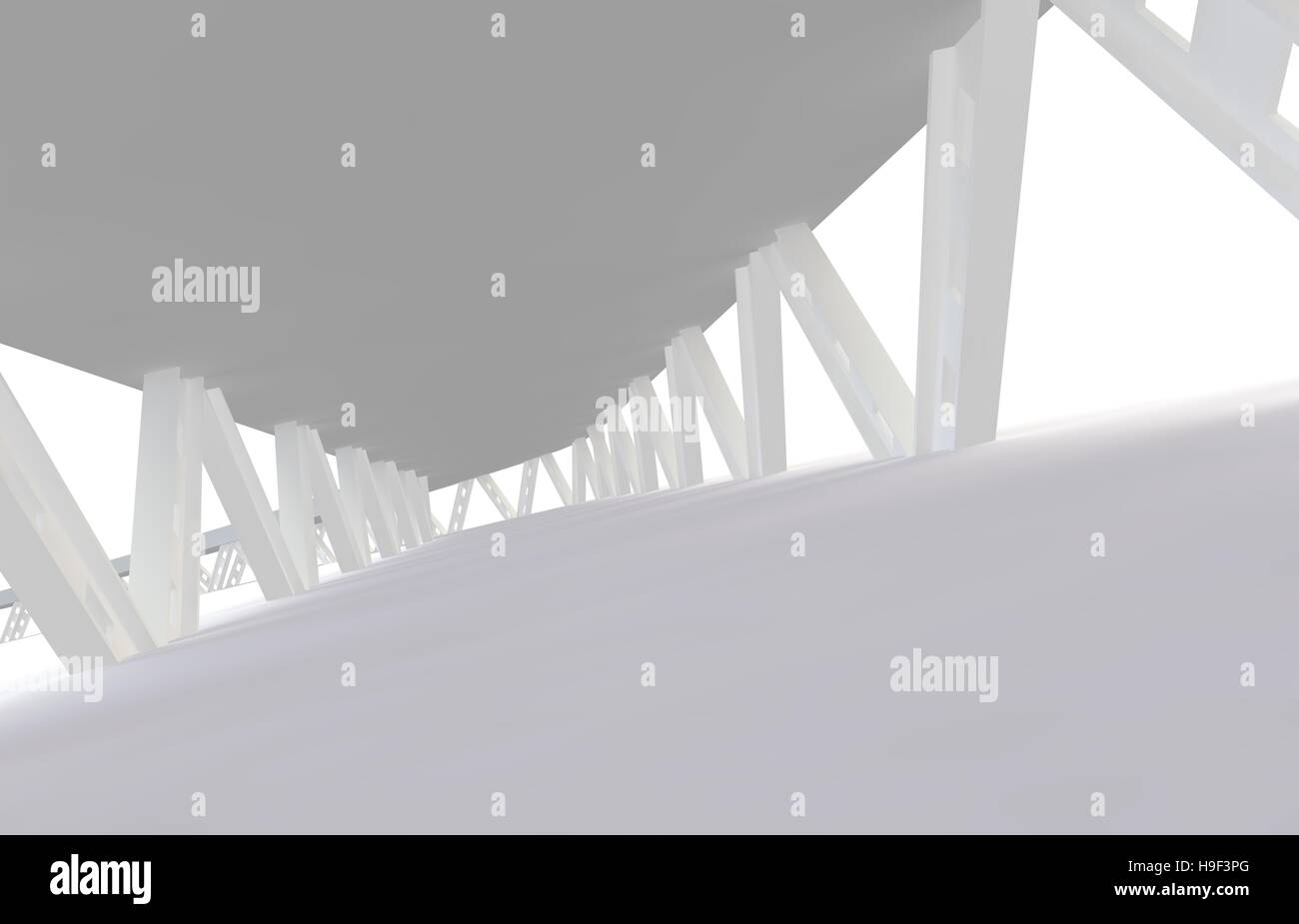 Abstract the construction of the bridge in a modern style. 3D rendering ...