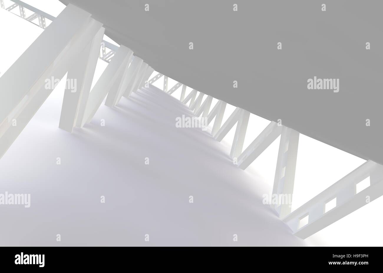Abstract the construction of the bridge in a modern style. 3D rendering ...