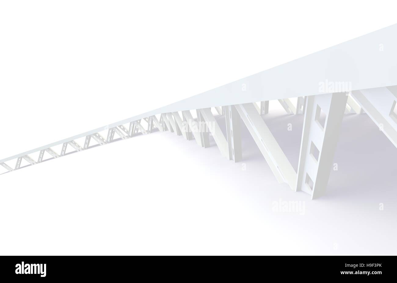 Abstract the construction of the bridge in a modern style. 3D rendering ...