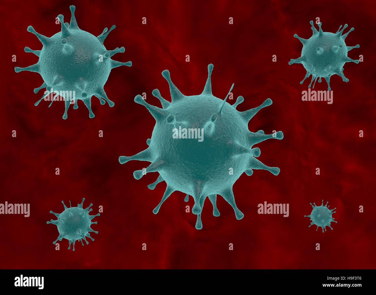 Illustration of virus in the infected organism. Epidemic viral diseases ...
