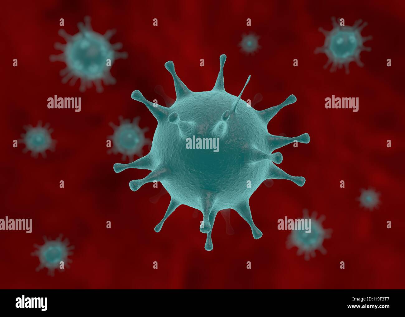 Illustration of virus in the infected organism. Epidemic viral diseases ...