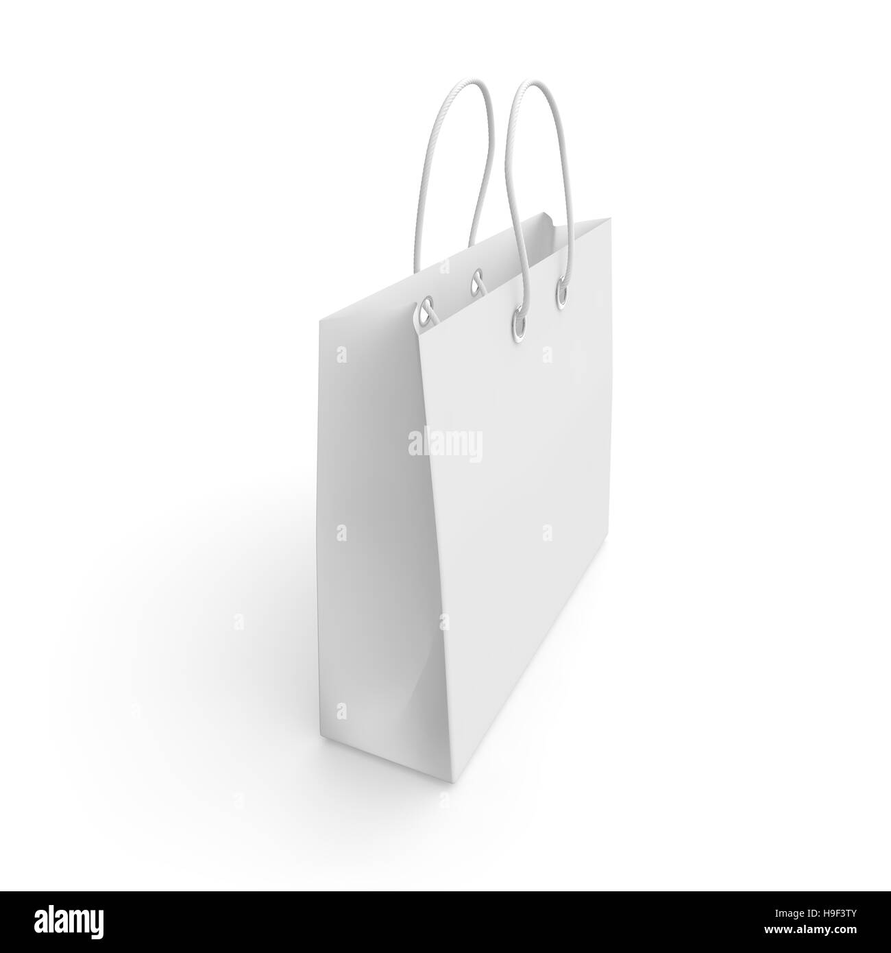 Blank white package with handles small size for goods and products ...