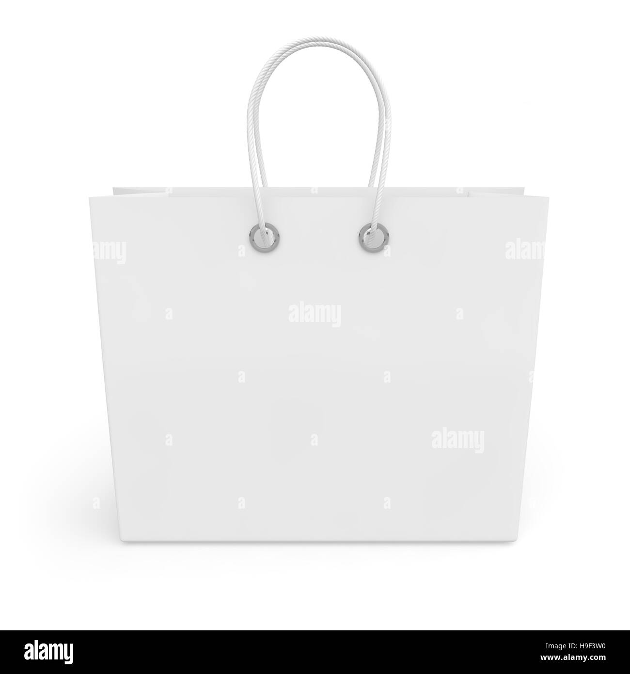 Blank white package with handles small size for goods and products ...