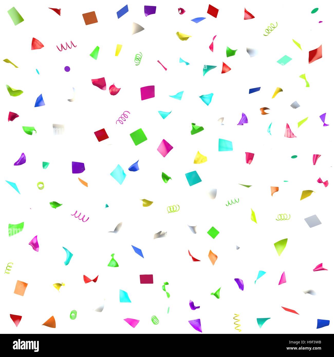 Seamless texture of colorful festive confetti. White isolated ...
