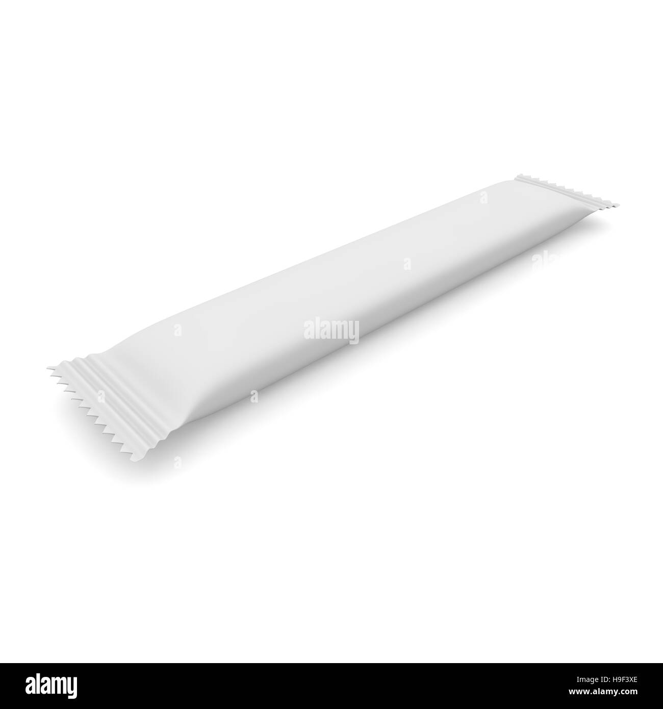 White blank package for sugar, salt, pepper and other seasonings and ...