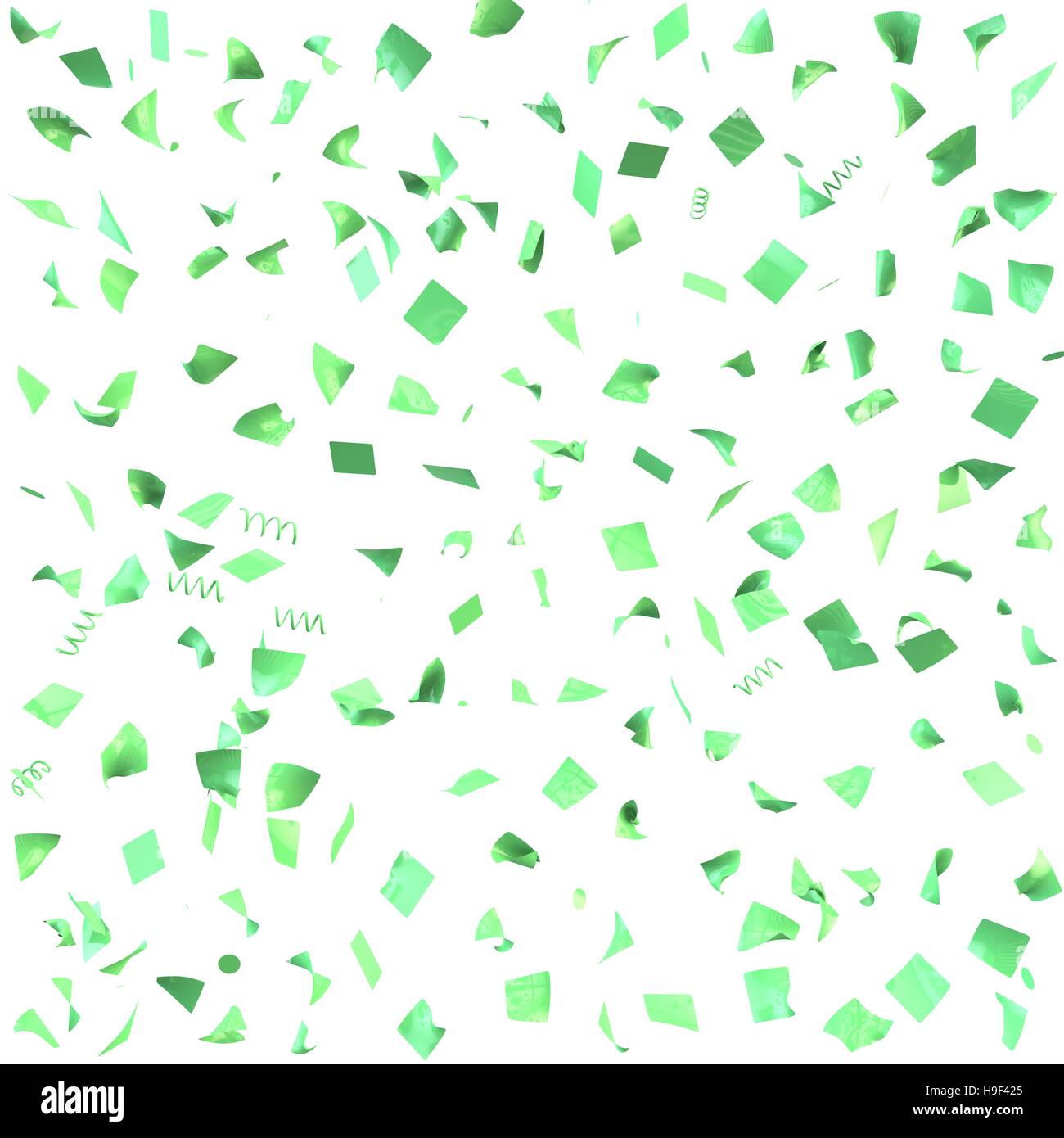 Green paper in flight isolated on a white background. Isolated white ...