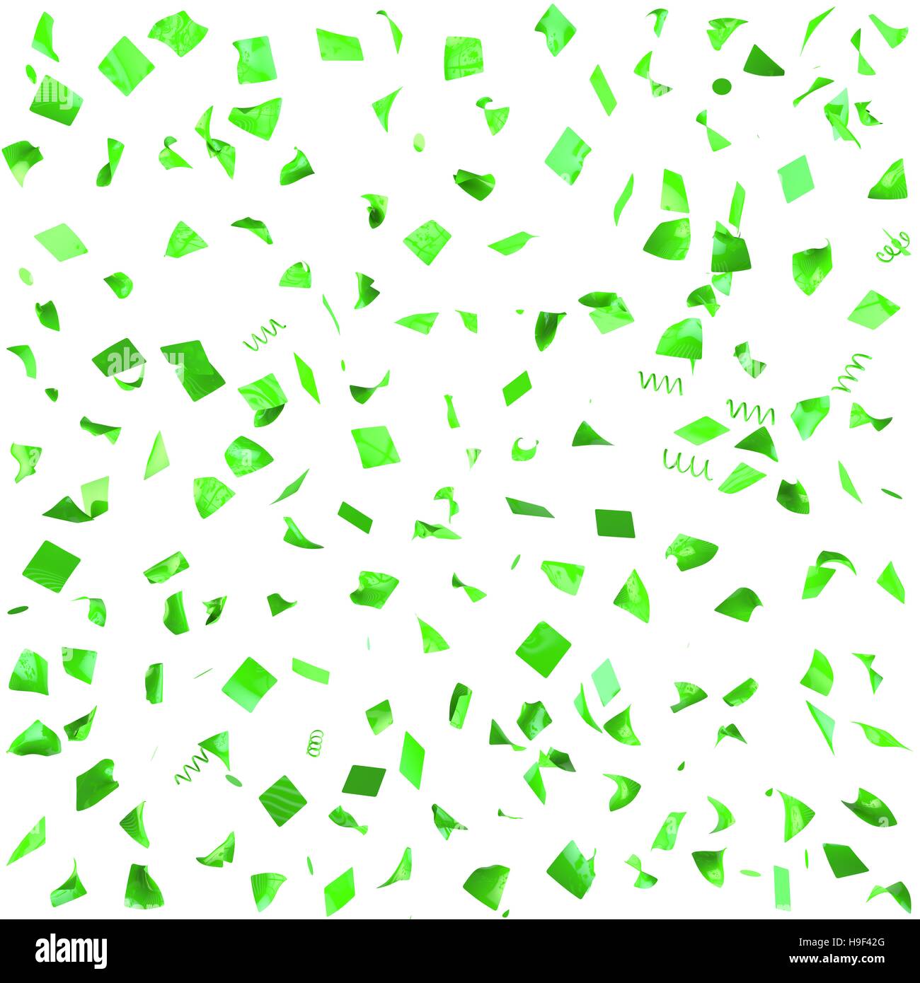 Green paper in flight isolated on a white background. Isolated white ...