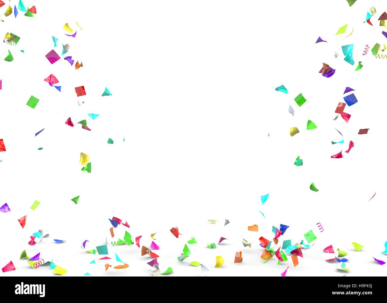 Bright and colorful confetti flying on the floor. Isolated background ...