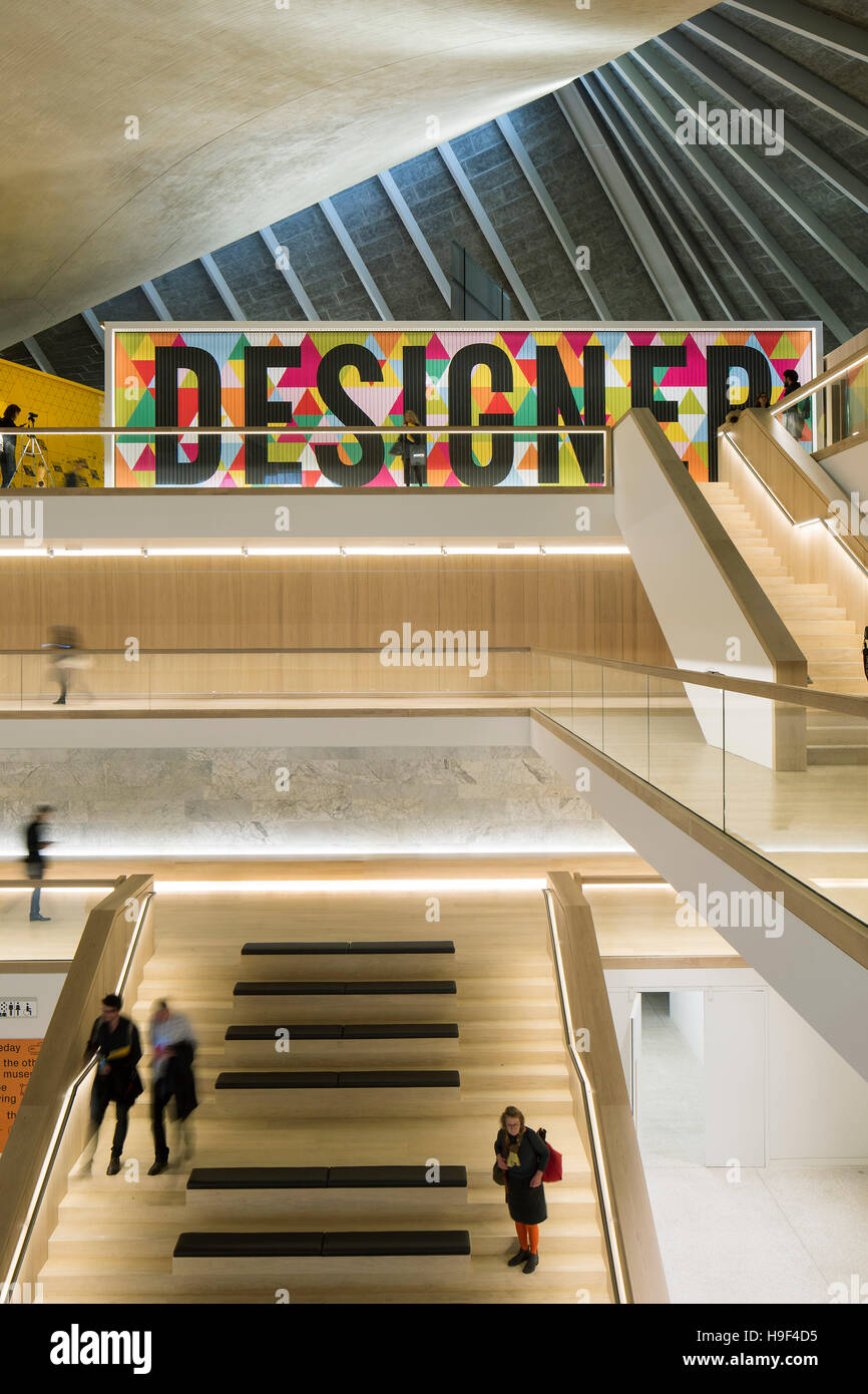 Interior view of Atrium. Design Museum, London, United Kingdom ...