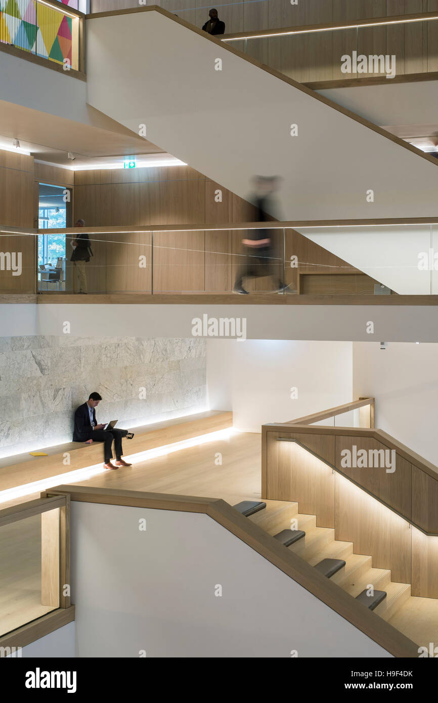 Interior view of atrium. Design Museum, London, United Kingdom ...
